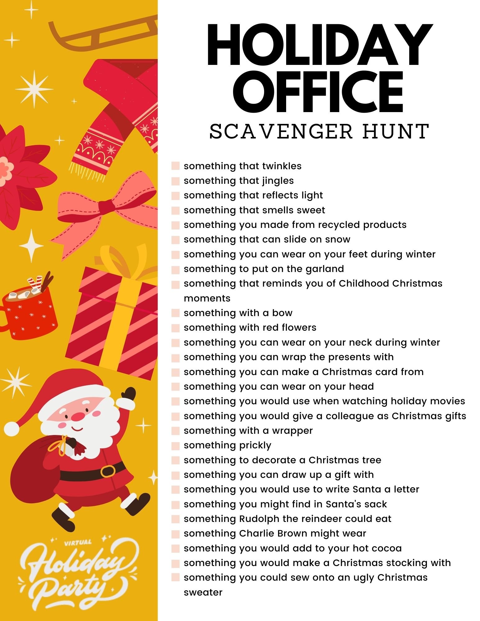 Best Holiday Scavenger Hunt Templates